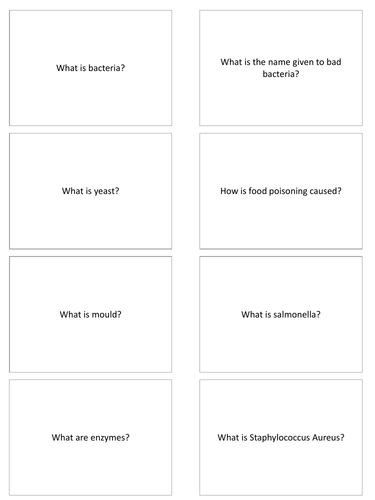 Food and Nutrition Revision Flash Cards | Teaching Resources