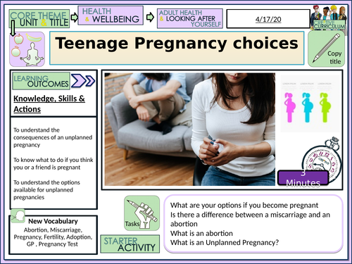 Teenage Pregnancy + Choices PSHE | Teaching Resources