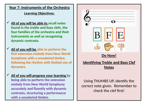 Year 7 - Instruments of the Orchestra | Teaching Resources