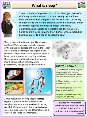 Sleep Hygiene + Mental Health | Teaching Resources