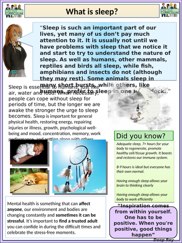 Sleep Hygiene + Mental Health | Teaching Resources