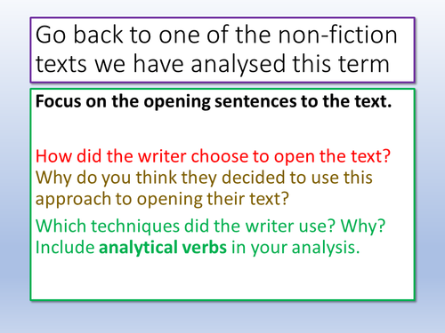 KS3 English Opening Nonfiction Texts | Teaching Resources