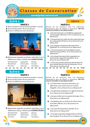 Débats - French Conversation Activity | Teaching Resources
