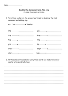 Double the consonant add -ing Presentation and Worksheet | Teaching ...