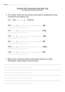 Double the consonant add -ing Presentation and Worksheet | Teaching ...