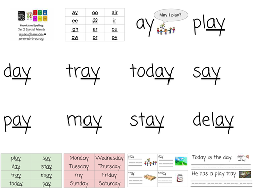 Phonics Set 2 Special Friends Read Write Inc. AY EE IGH OW OO AR OR AIR ...