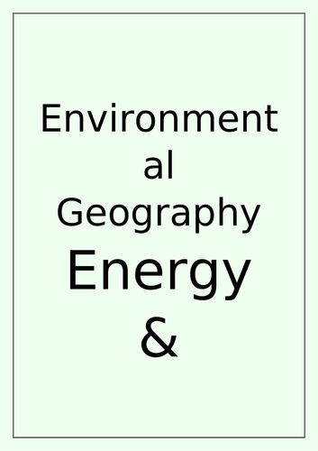 Geography Energy and Resources Worksheets | Teaching Resources