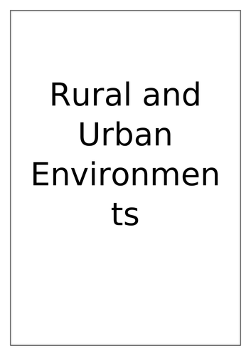 Geography Rural and Urban Environments Worksheets | Teaching Resources