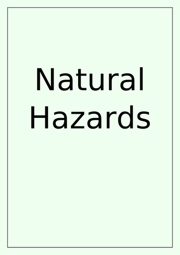 Geography Natural Hazards Worksheets | Teaching Resources