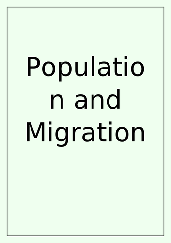 Geography Population and Migration Worksheets | Teaching Resources