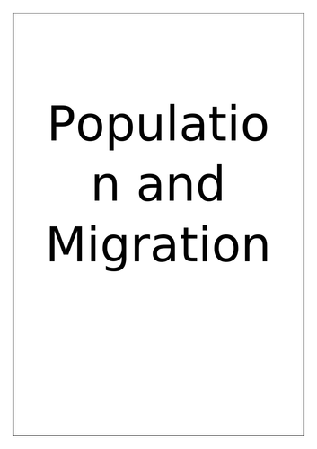 Geography Population and Migration Worksheets | Teaching Resources