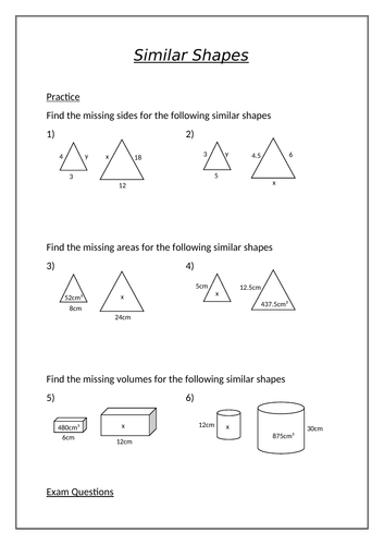 10 GCSE Higher Geometry Worksheets | Teaching Resources