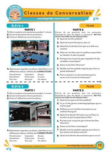 Les films - French Conversation Activity | Teaching Resources