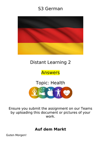 German Health Study Packs | Teaching Resources