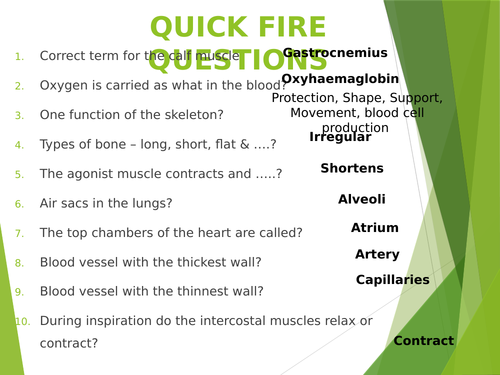 AQA GCSE Physical Education - Applied Anatomy and Physiology Unit of ...