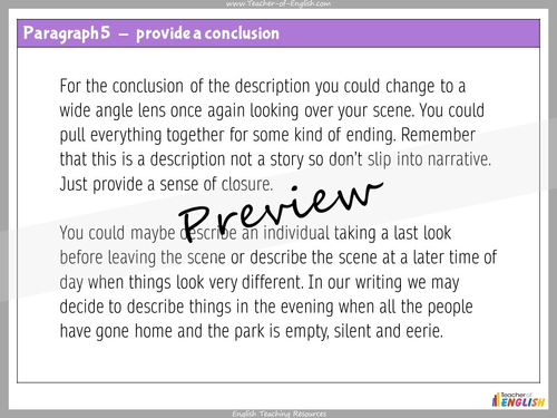A Guide to Descriptive Writing | Teaching Resources