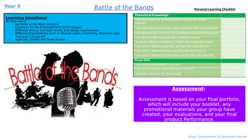 Battle of the Bands Scheme of Work for Y9 | Teaching Resources