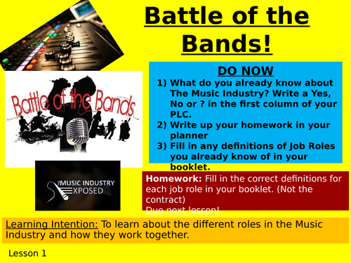 Battle of the Bands Scheme of Work for Y9 | Teaching Resources