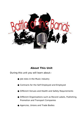 Battle of the Bands Scheme of Work for Y9 | Teaching Resources