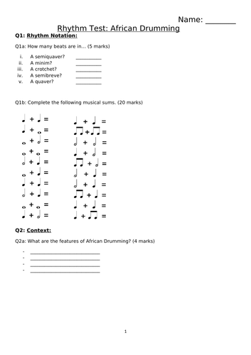African Drumming KS3 Scheme of Work | Teaching Resources