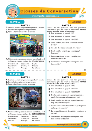 50 x French Conversation Bundle (Pack 1) | Teaching Resources