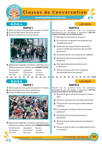 50 x French Conversation Bundle (Pack 1) | Teaching Resources