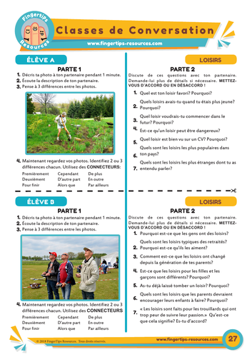 50 x French Conversation Bundle (Pack 2) | Teaching Resources