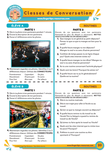 50 x French Conversation Bundle (Pack 2) | Teaching Resources