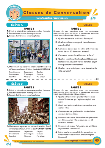 50 x French Conversation Bundle (Pack 2) | Teaching Resources