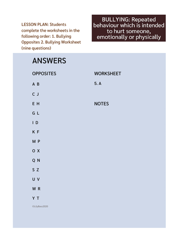 Bullying Worksheets (UK) | Teaching Resources