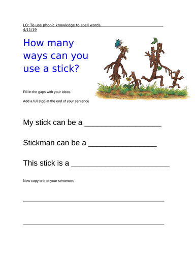 Stickman Writing Activity | Teaching Resources