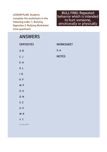 Bullying Worksheets (US) | Teaching Resources