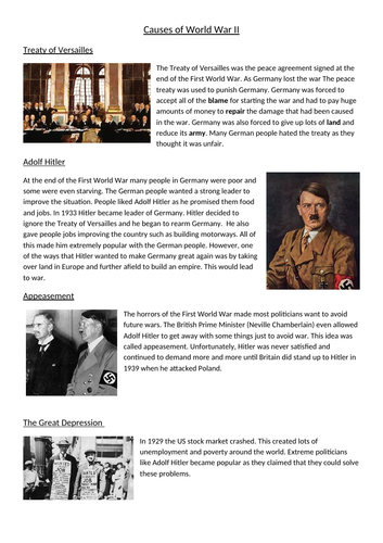 Causes of the Second World War / World War Two (1-2 Lessons) | Teaching ...
