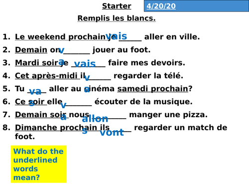 Near future tense revision activities | Teaching Resources