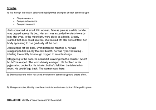 Gothic Literature SOW KS3 | Teaching Resources