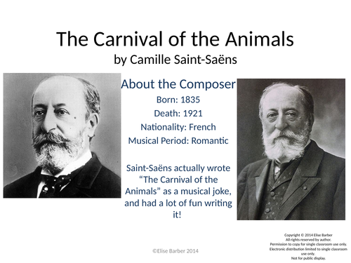 Music Unit: Carnival of the Animals Saint-Saens | Teaching Resources