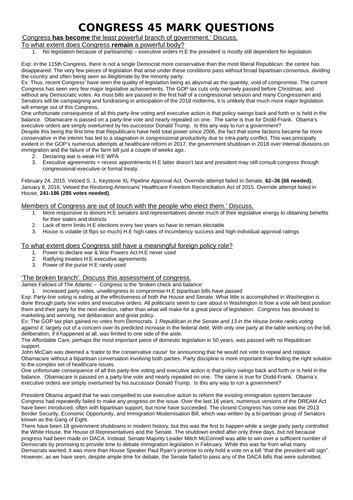 Congress notes A* Edexcel US Politics | Teaching Resources