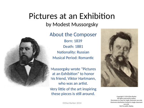 Music Unit: Pictures at an Exhibition Mussorgsky | Teaching Resources