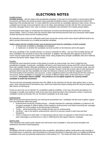 Elections notes A* Edexcel US politics | Teaching Resources
