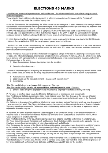 Elections notes A* Edexcel US politics | Teaching Resources