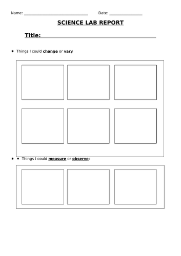 Science lab report template - science skills | Teaching Resources