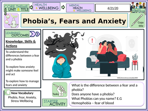 Phobias Fear and Anxiety - PSHE | Teaching Resources
