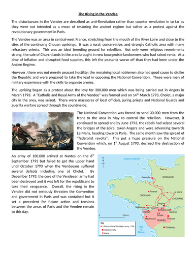 The Vendee Rebellion in France, 1793 | Teaching Resources