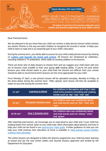 Letters and Sounds: Online phonics lessons | Teaching Resources