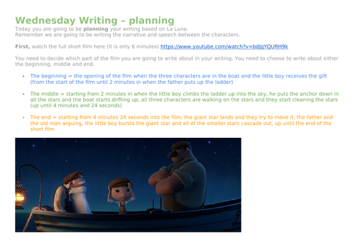 La Luna Short Film Y4 Writing Scheme of Work | Teaching Resources