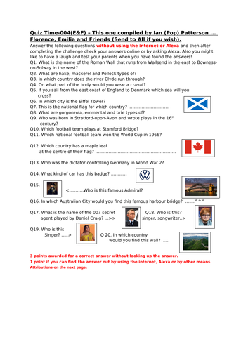 Quiz Time 004 - Home Study by Pop. | Teaching Resources