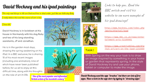 David Hockney and his Ipad Art | Teaching Resources