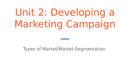 BTEC Level 3 Business Unit 2: Developing a Marketing Campaign Full Unit ...