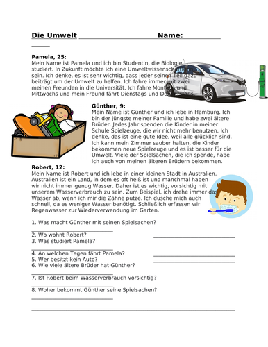 German Reading on Environmental Protection: Die Umwelt Lesung ...