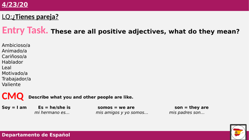 GCSE Spanish Relationships Unit of Work | Teaching Resources